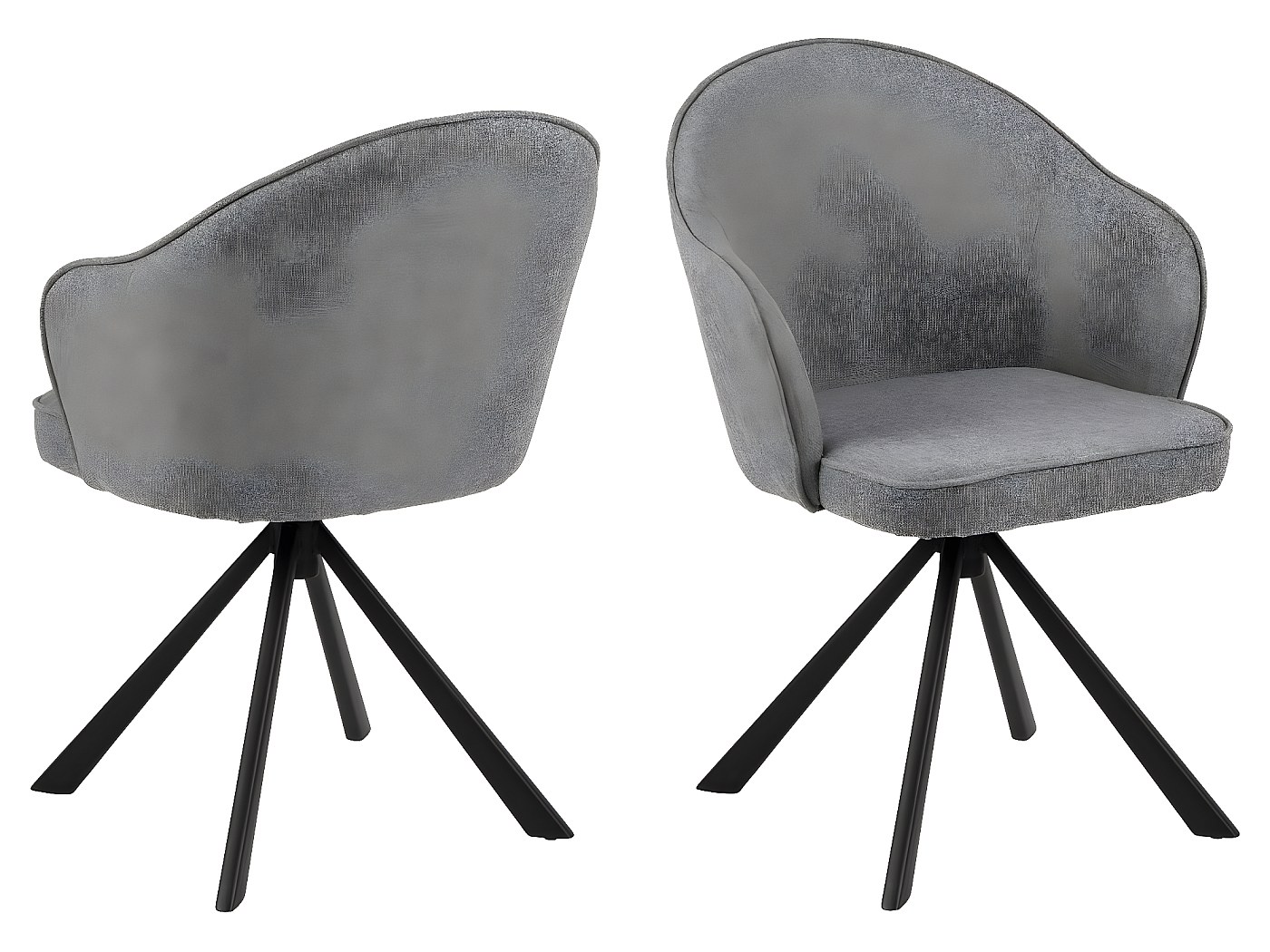 Mitzie Chaise de salle à manger avec fonction pivotante, gris, noir.