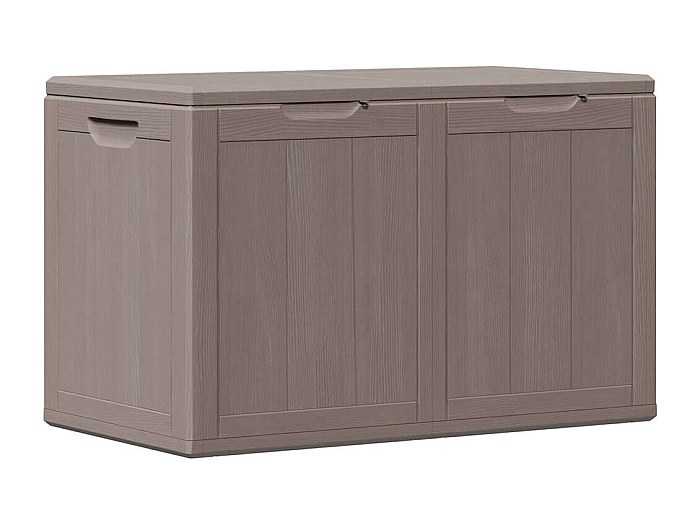 Caja de almacenaje para jardín 180 L PP ratán marrón