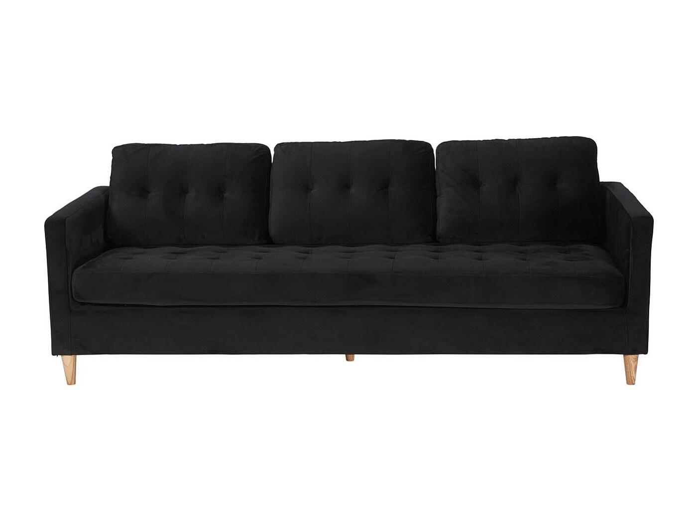 Marino bank 3 persoons velours zwart.