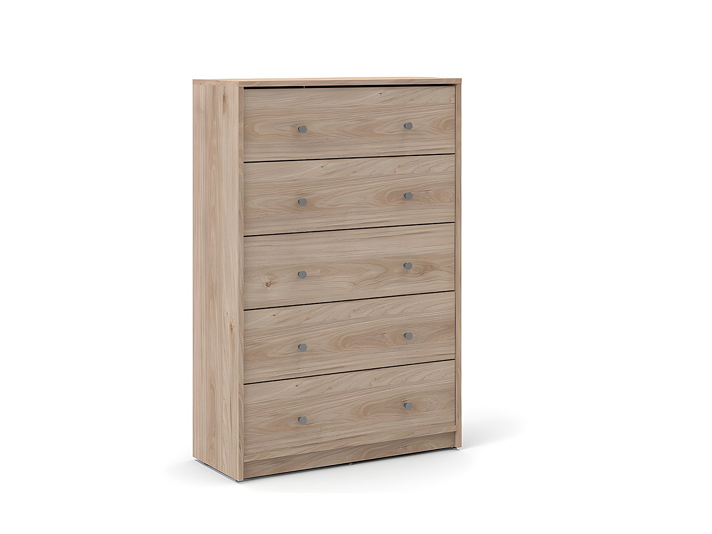 Maria Commode haute avec 5 tiroirs, noyer clair.