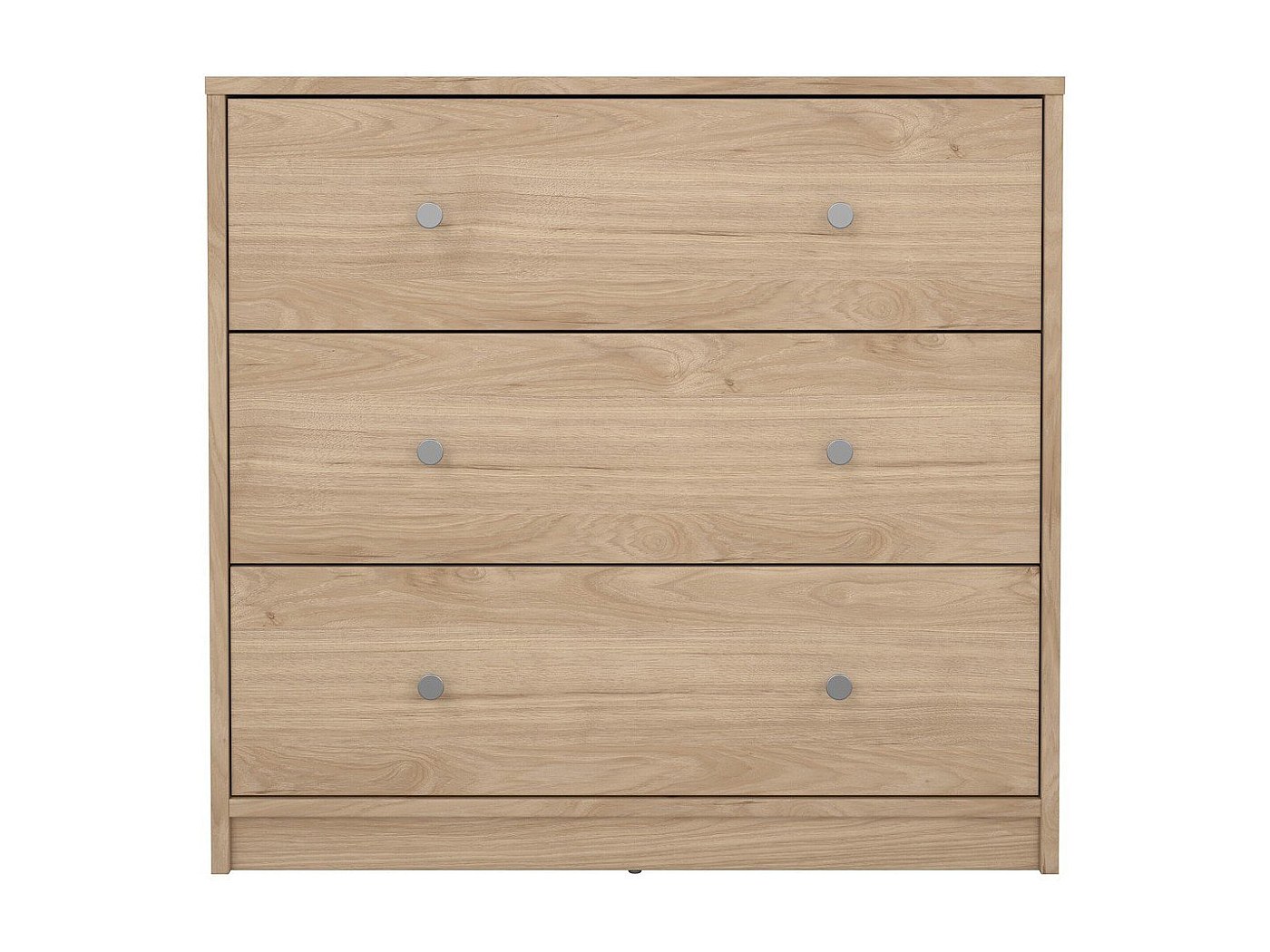 Comò Maria basso con 3 cassetti noce chiaro.