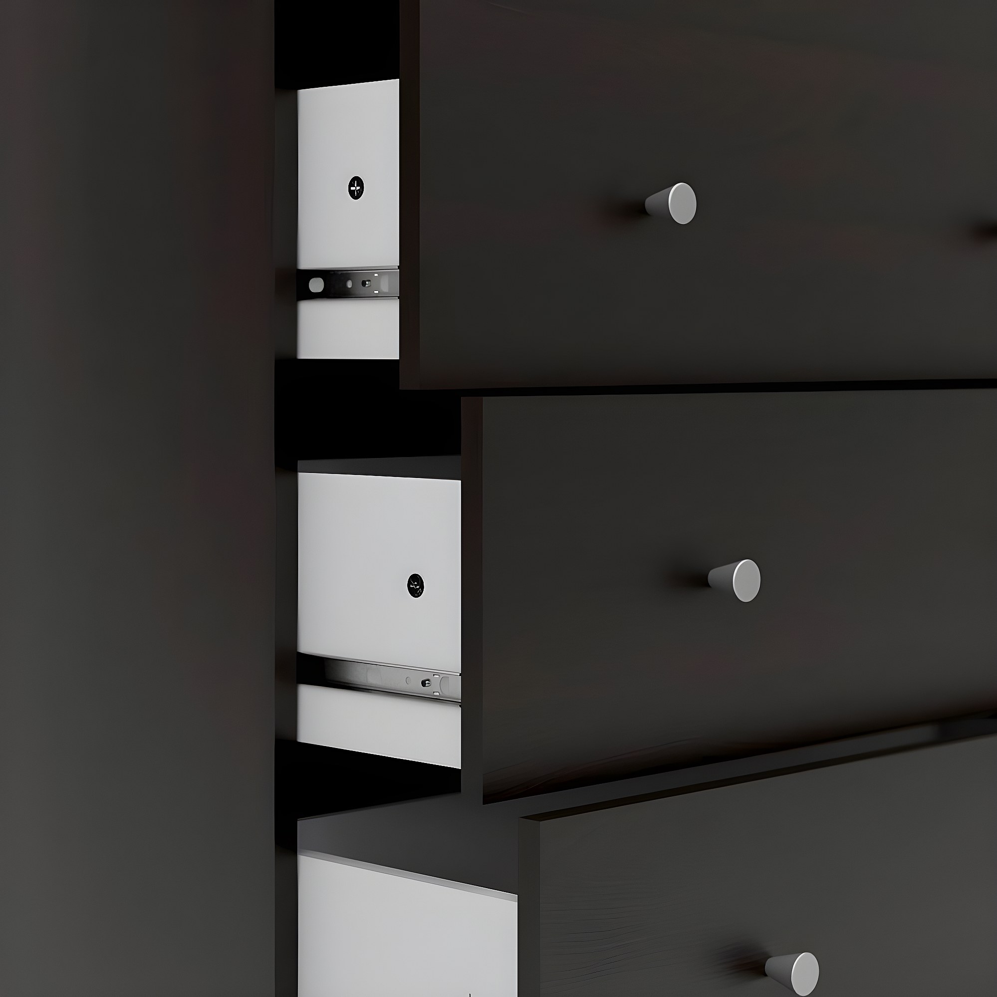 Maria Commode 5 tiroirs, couleur café.