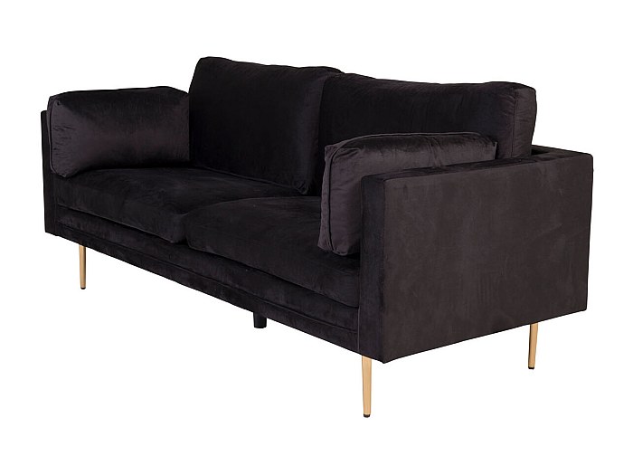 Boom bank 3 persoons velours zwart.
