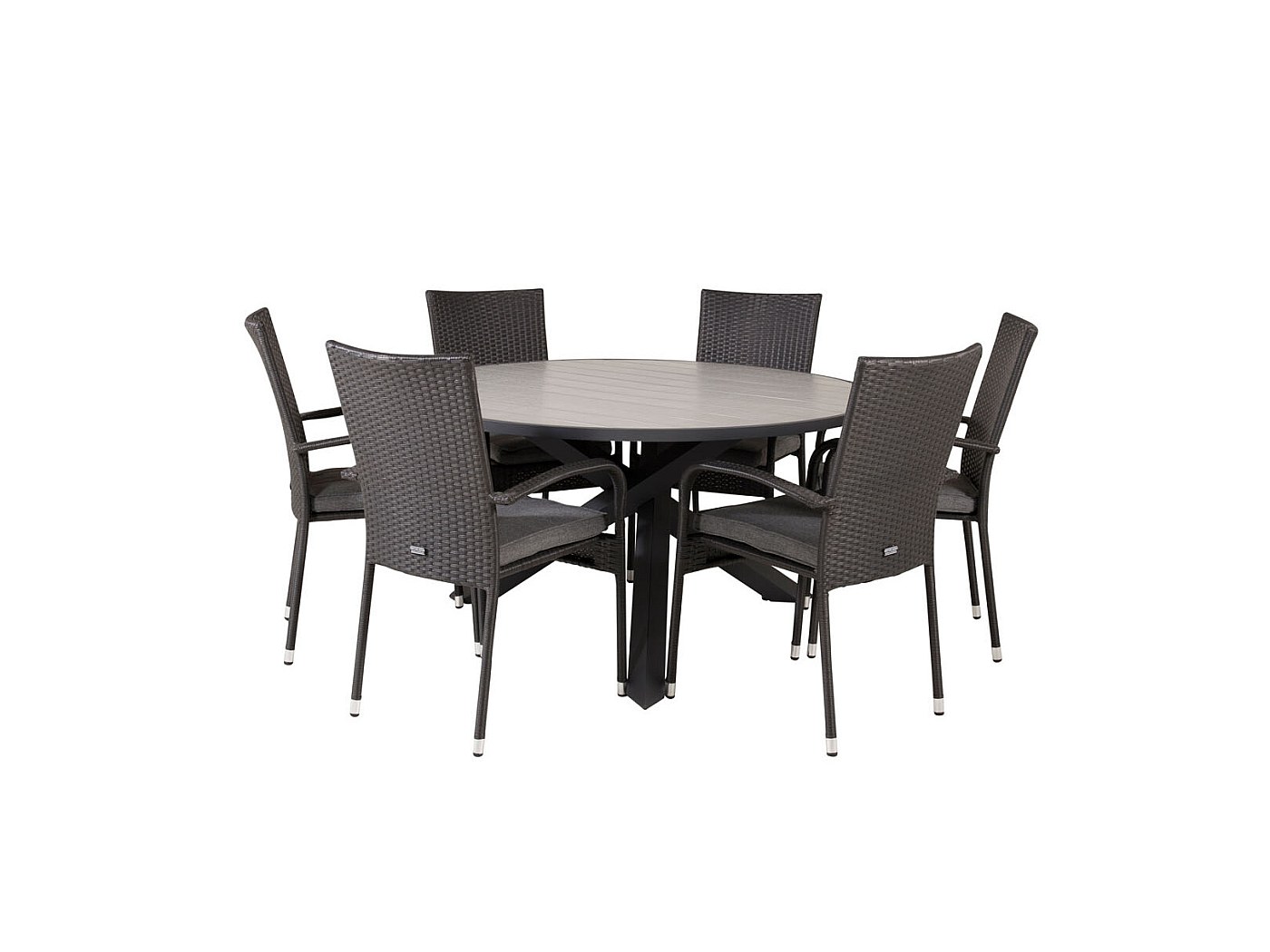 Parma Ensemble table et chaises de jardin, table Ø140cm et 6 chaises ...