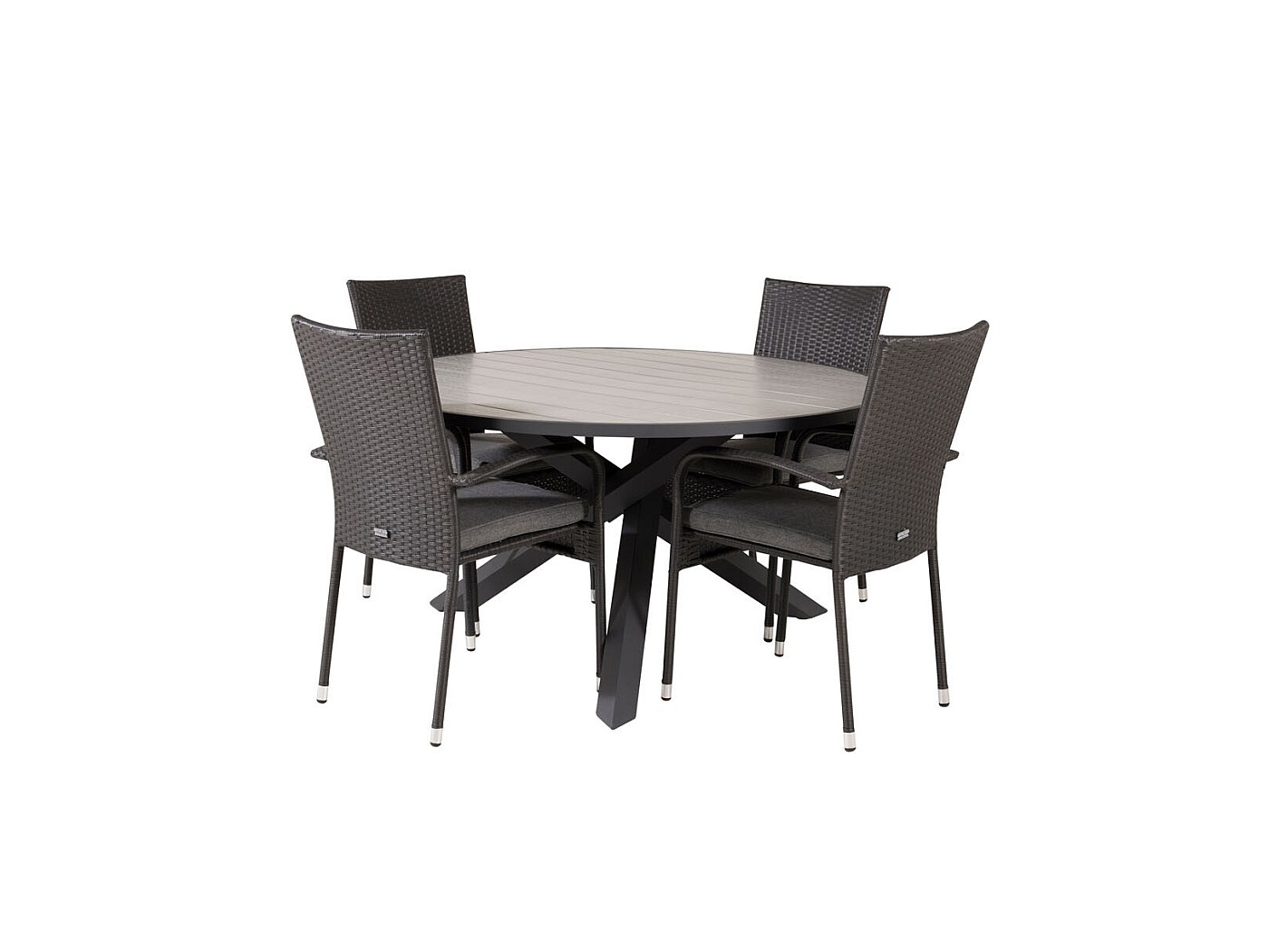 Parma Ensemble table et chaises de jardin, table Ø140cm et 4 chaises ...