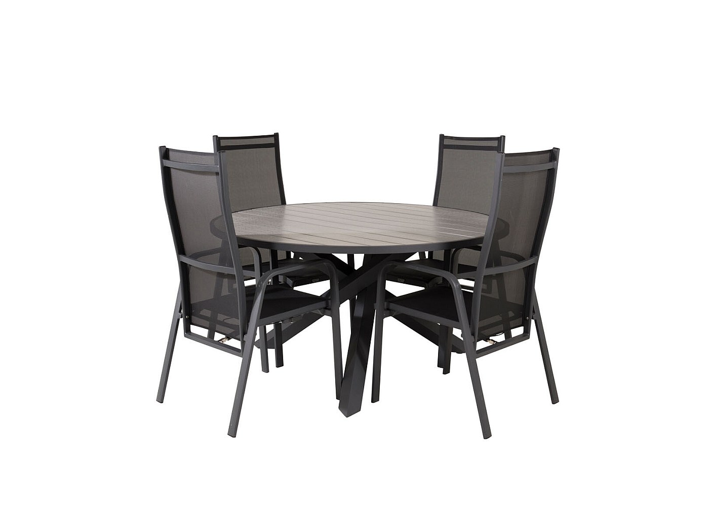 Parma Ensemble table et chaises de jardin, table Ø140cm et 4 chaises ...