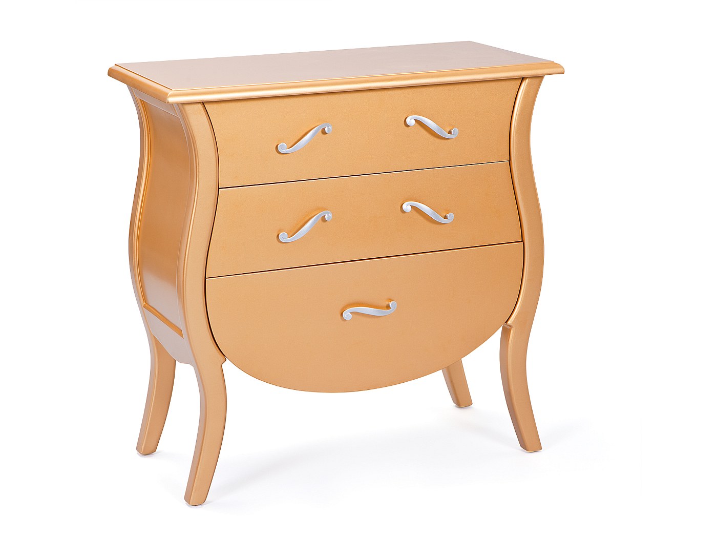 Barema Commode à 3 tiroirs, dorée.