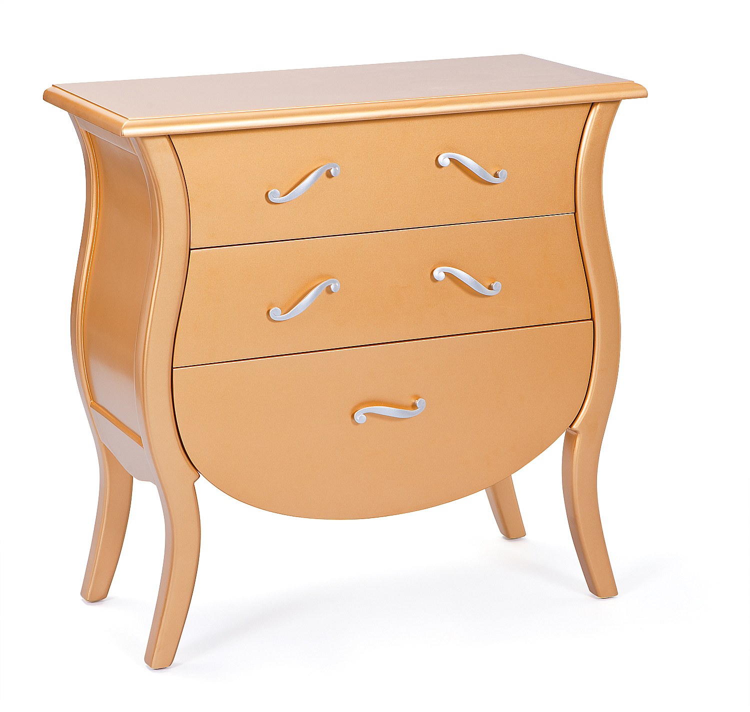 Barema Commode à 3 tiroirs, dorée.