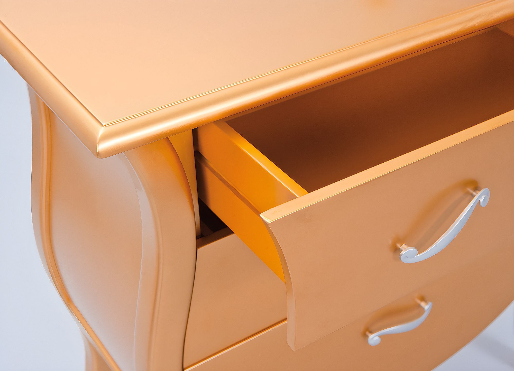 Barema Commode à 3 tiroirs, dorée.