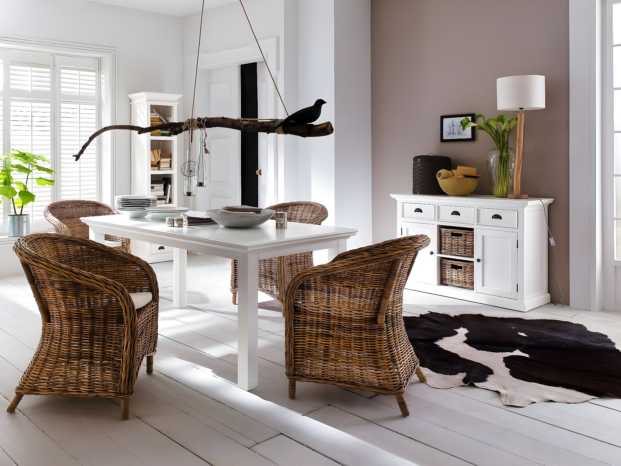 Halifax Table de salle à manger 90x180 cm, blanc.