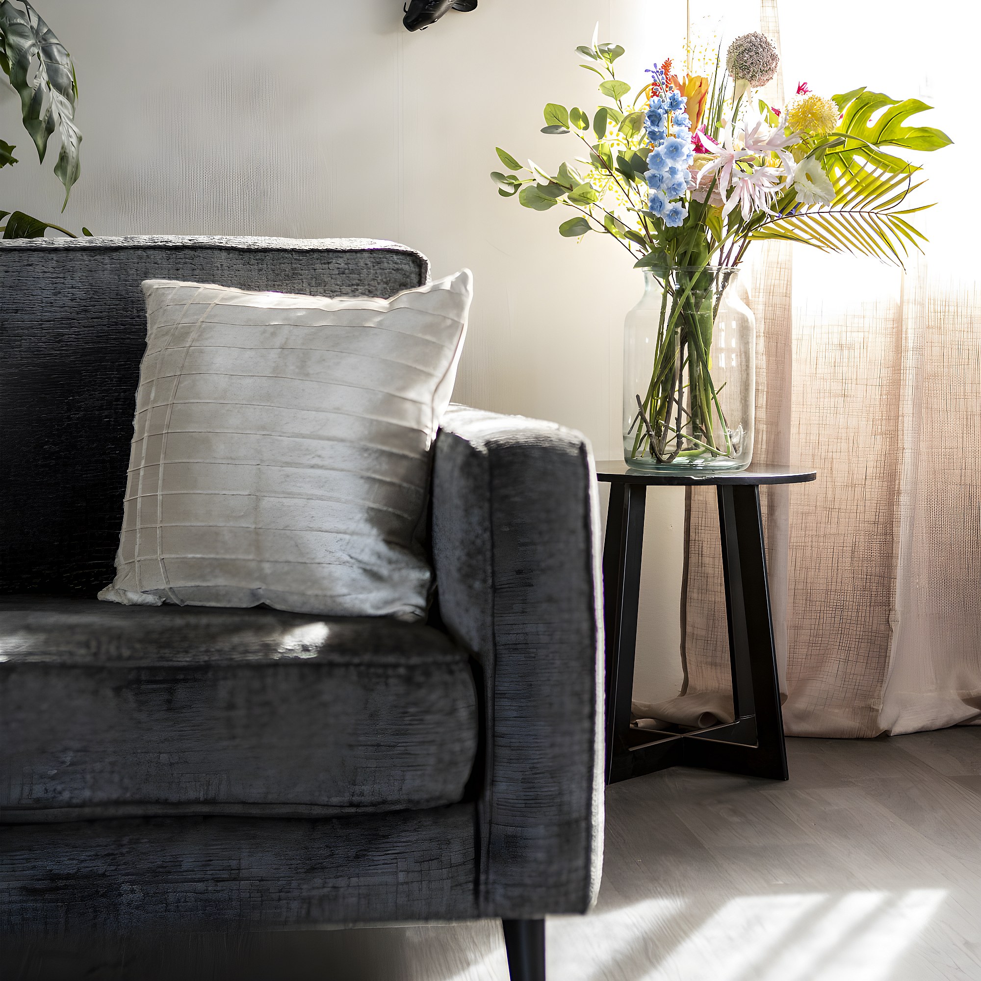 Major - Table d'appoint en marbre et métal ø45cm - Couleur - Noir