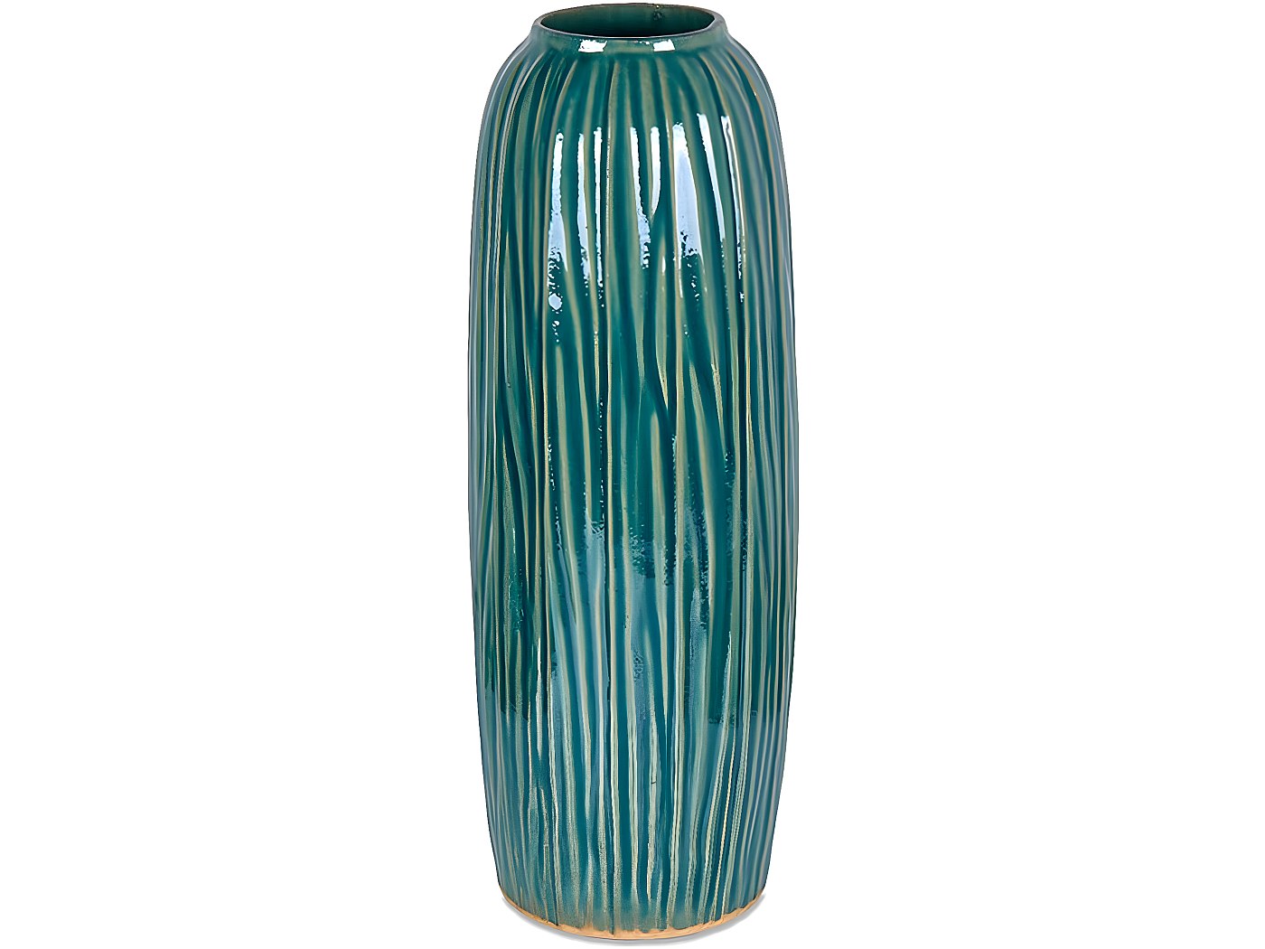 Jarron 45cm verde lineas ceramica