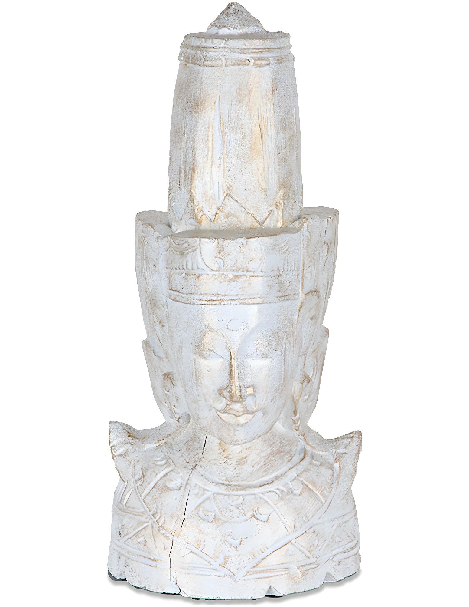 Figura busto diosa balinesa en madera de color dorado bali