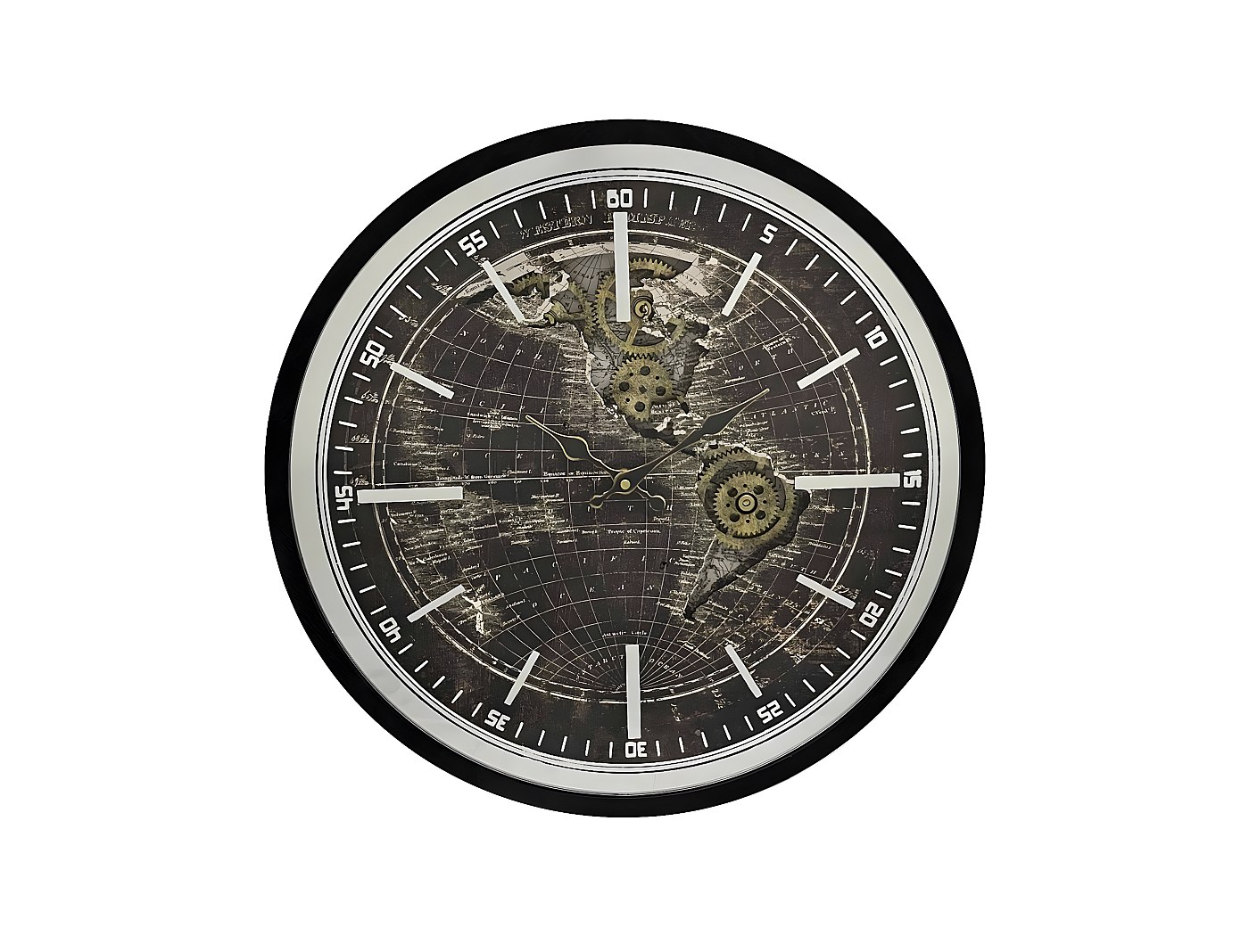 Reloj de pared con movimiento redondo de 48cm mapa mundi john