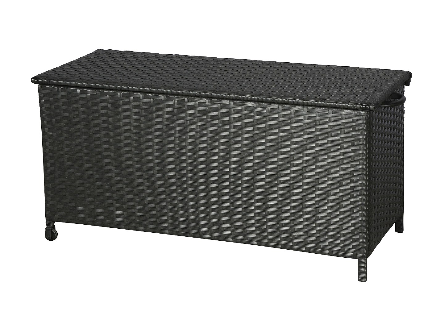 Kaplo tuintoebehoor kussen opbergbox met wielen zwart.