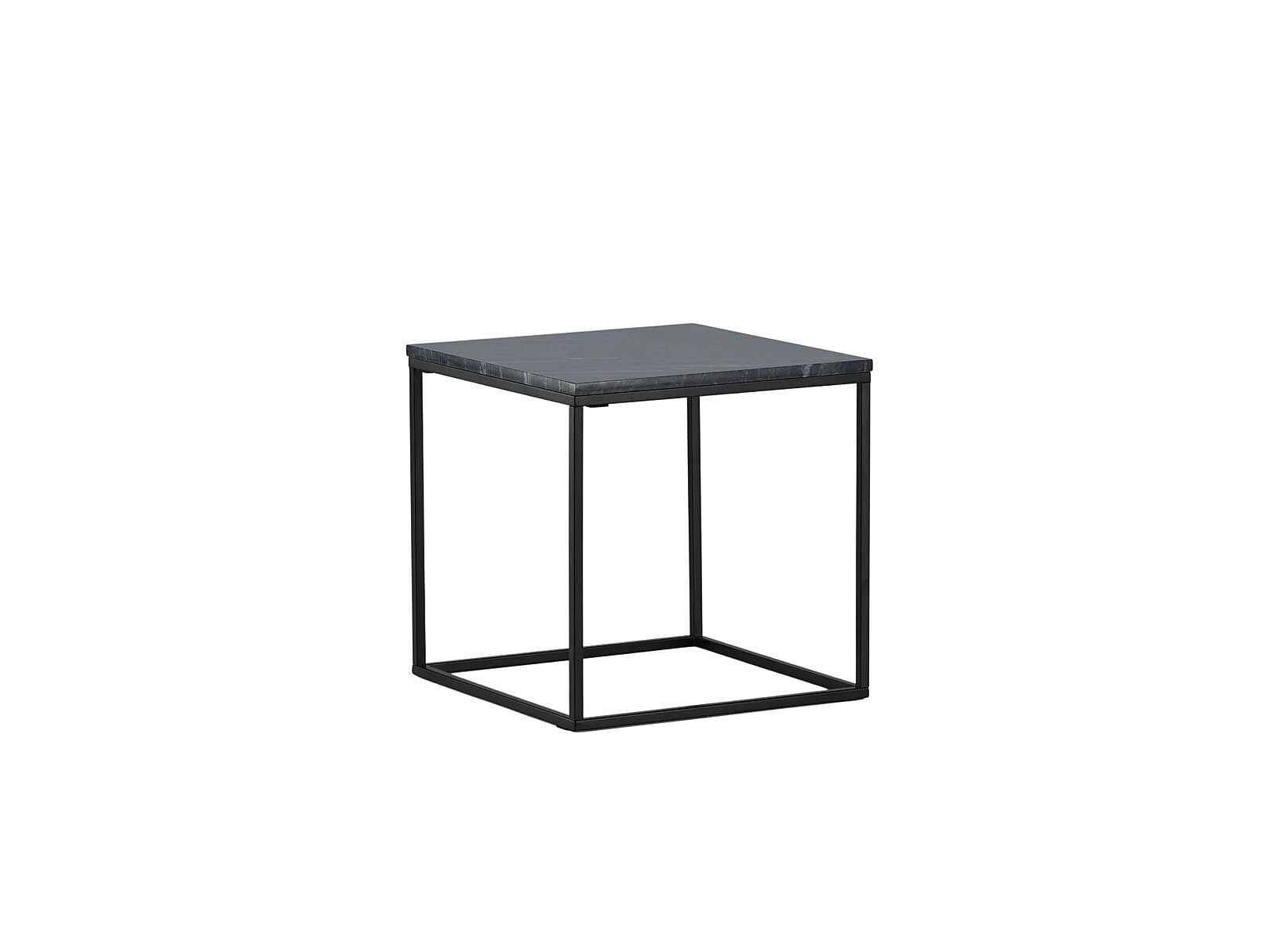 Estelle Table d'angle 50x50 cm, finition marbre gris.