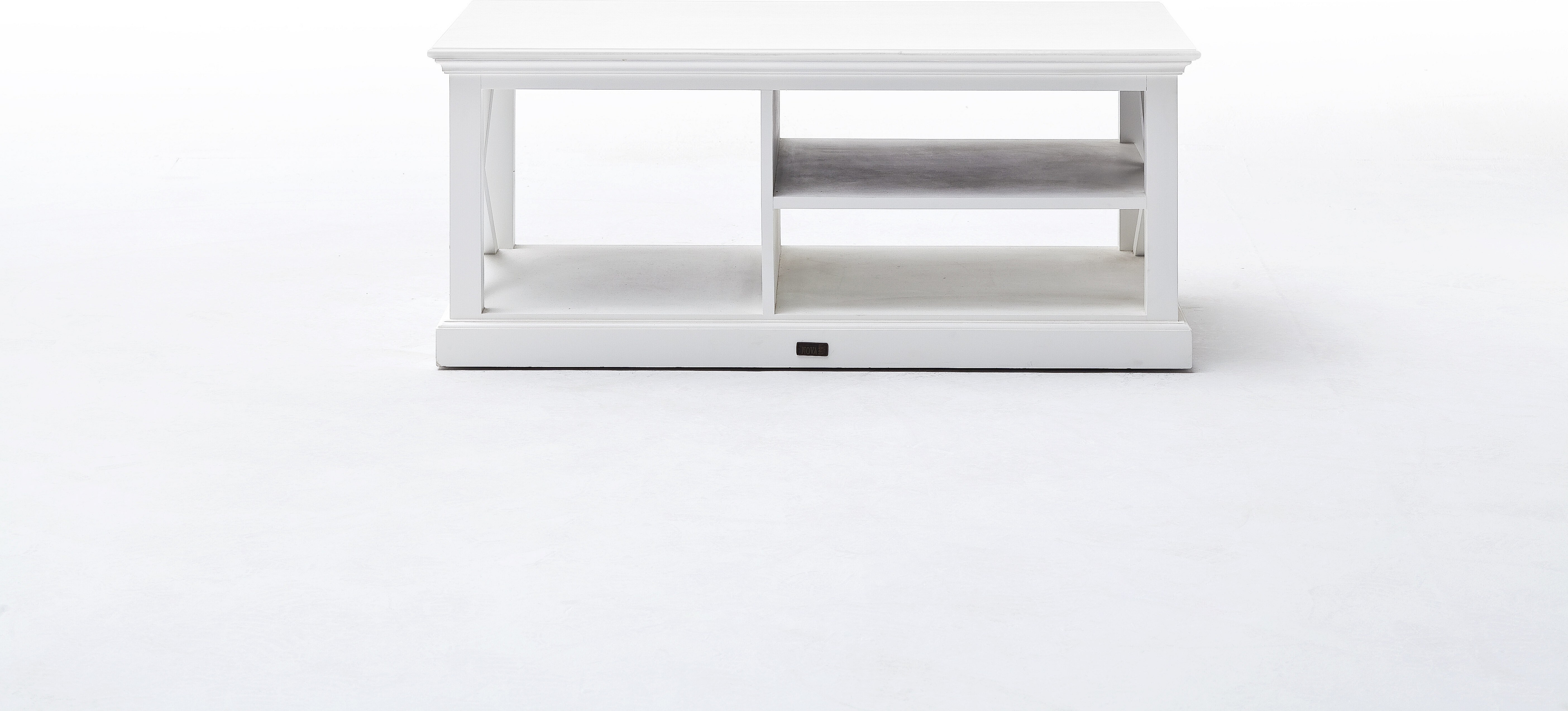 Halifax Table basse avec tablette de rangement, blanc.