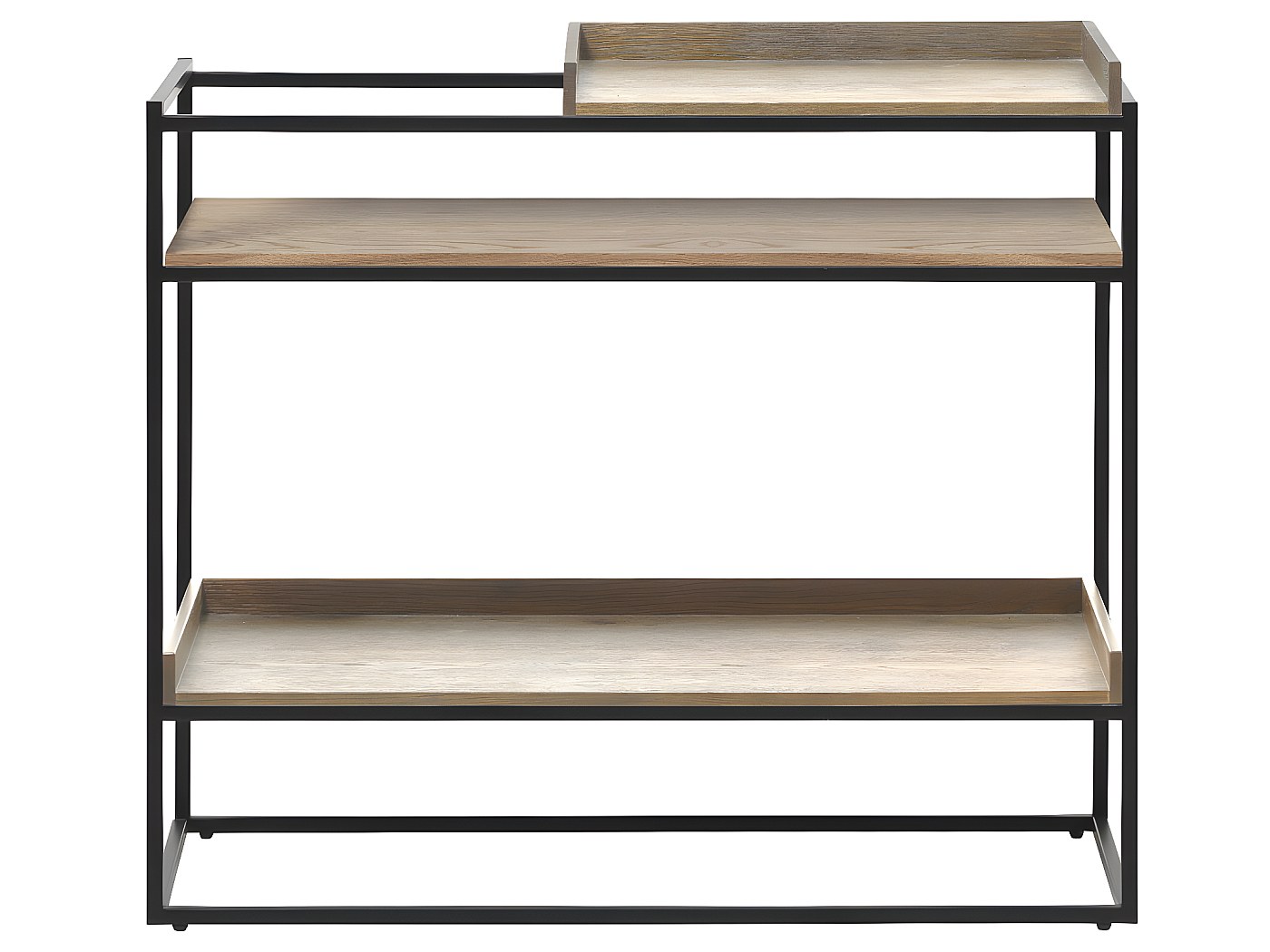 Rivoli Console 3 espaces de rangement, teinte naturelle, imitation chêne.