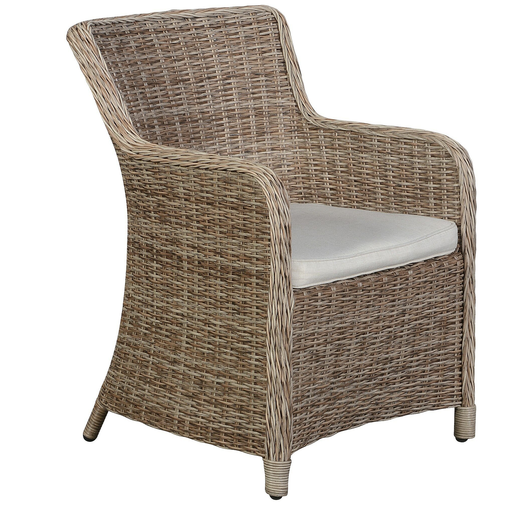 Gram Gartenstuhl Modell 3, inkl. Sitzkissen, natur und offwhite.