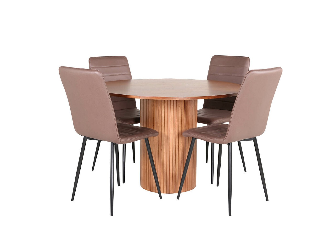 BiancaROWA ensemble table, table chêne plaqué et 4 Windu Lyx chaises ...