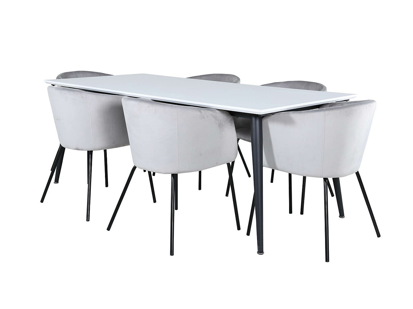 Jimmy195 ensemble table, table extensible longueur cm195 / 285 blanc et ...