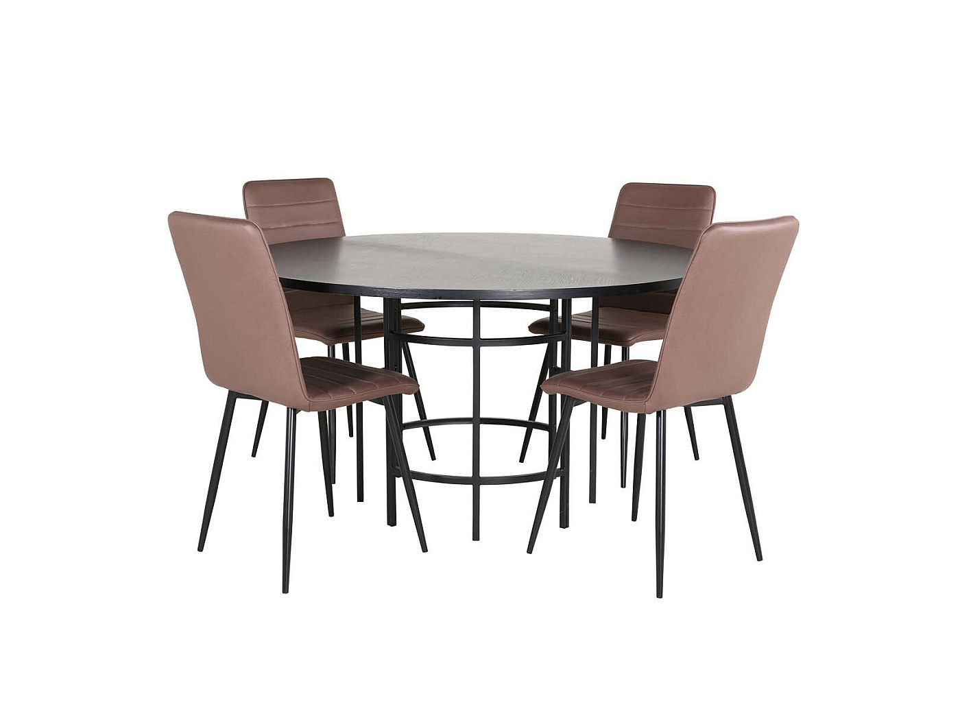 Copenhagen ensemble table, table marron et 4 Windu Lyx chaises marron.