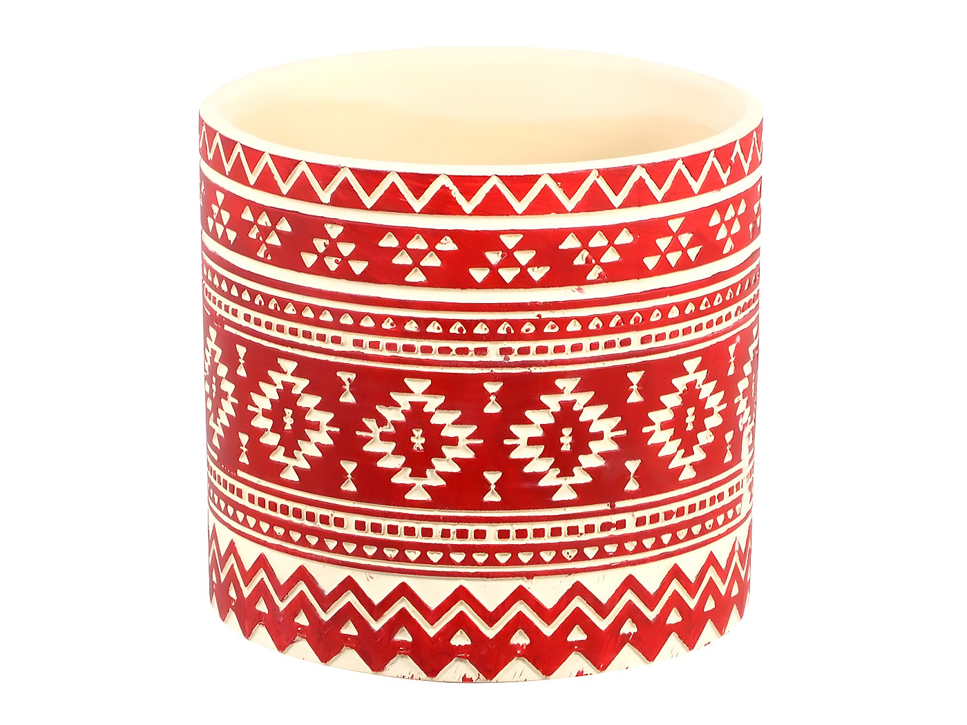 Mini Cache pot Rouge Cylindre Mexicain en céramique 7 cm