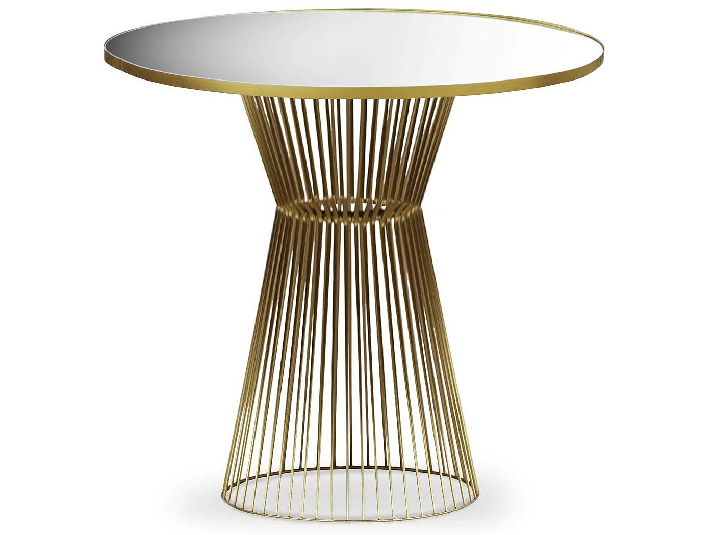 Table de bar ronde Sunaria Verre miroir et pieds Or