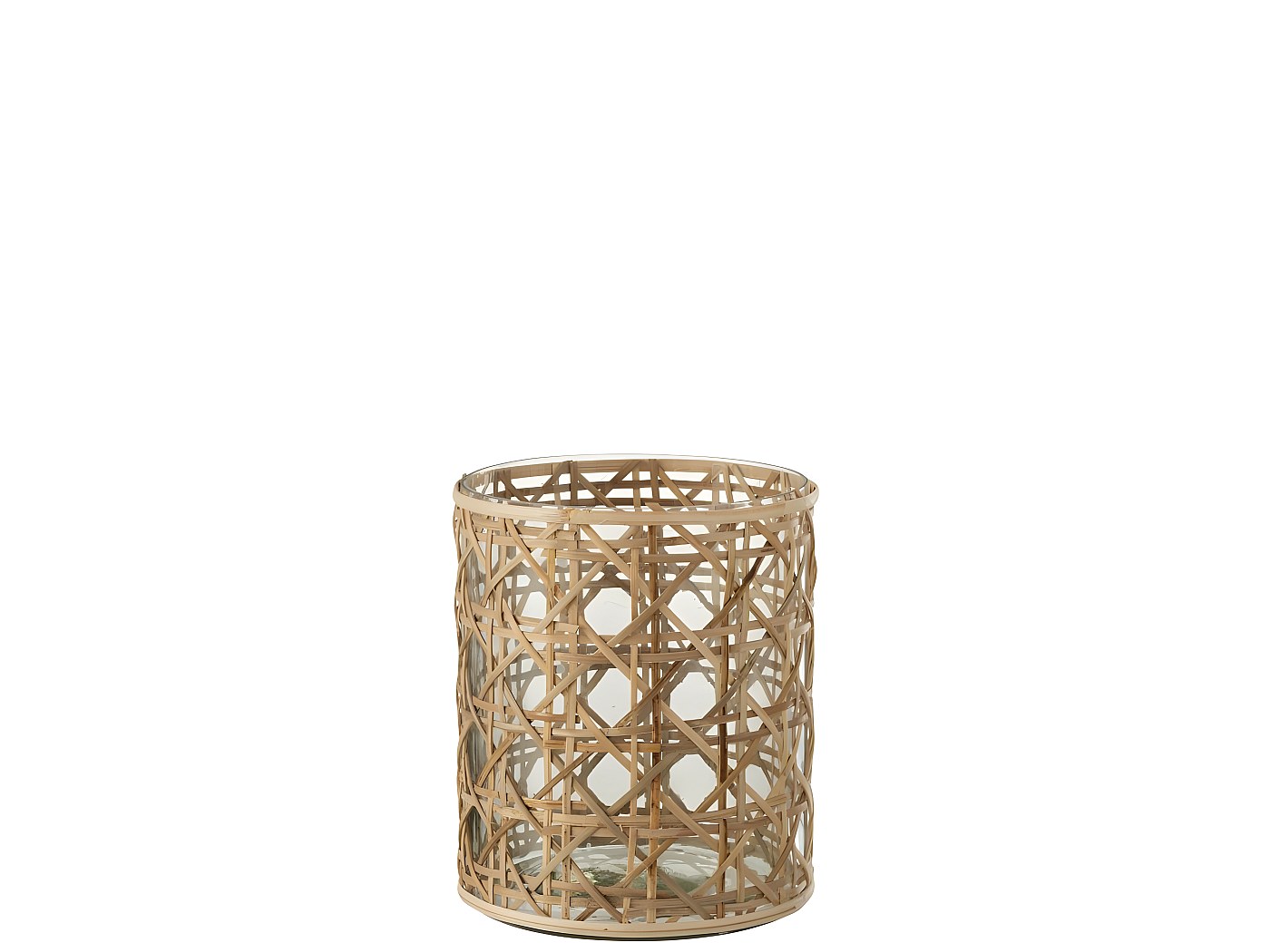 Photophore en verre naturel 13x13x15 cm