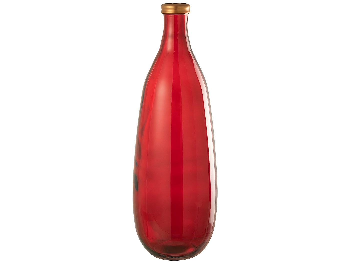 Vase en verre rouge 25x25x75 cm