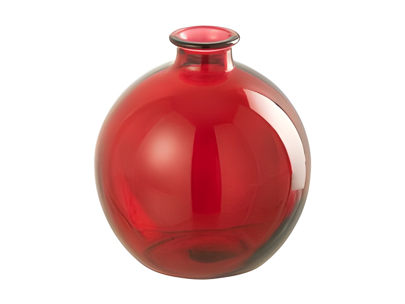 Vase boule en verre rouge 16x16x18 cm
