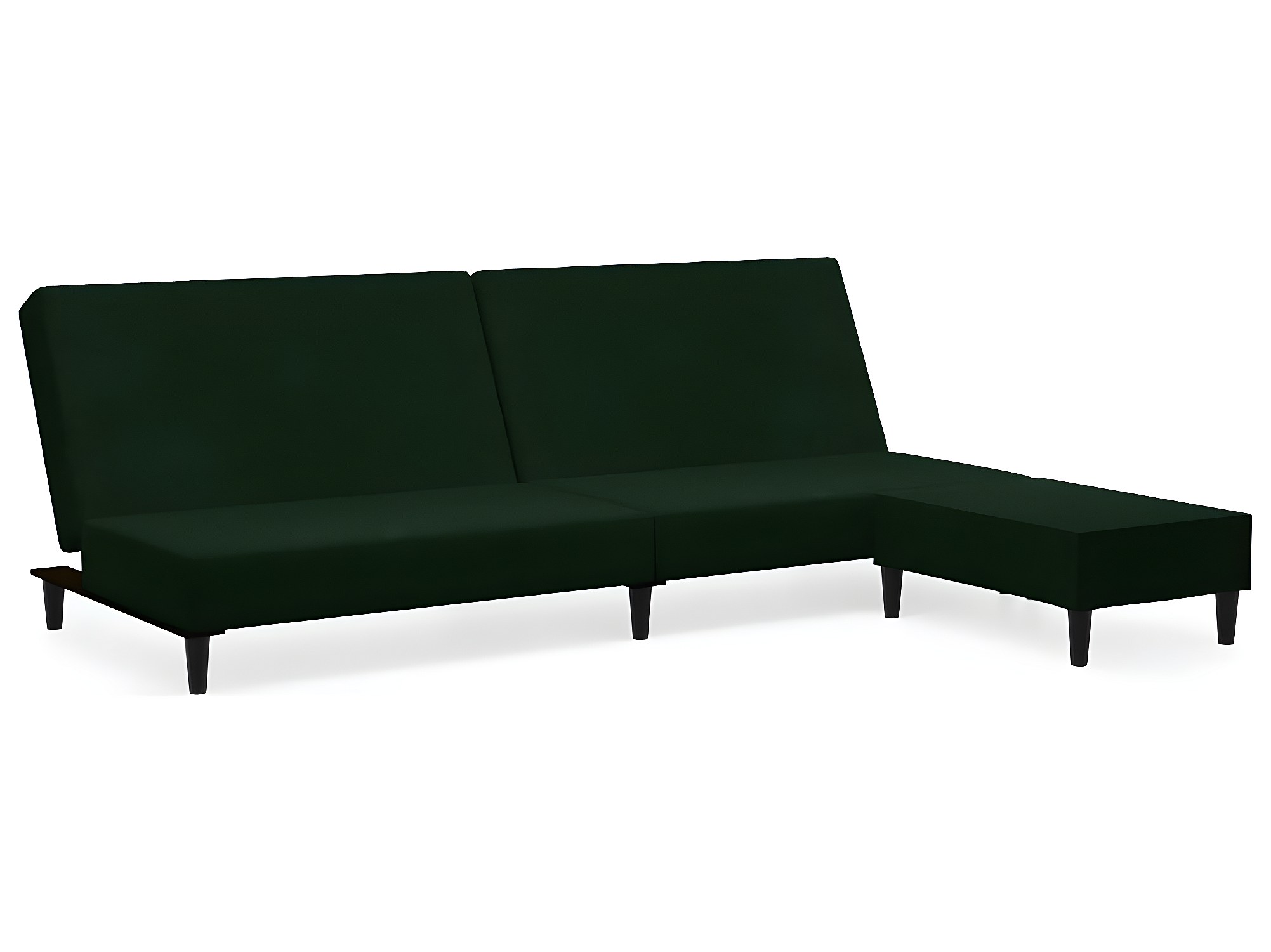 Canapé-lit à 2 places avec repose-pied Vert foncé Velours