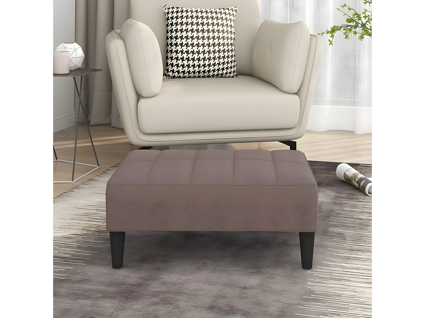 Repose-pied Taupe 78x56x32 cm Tissu