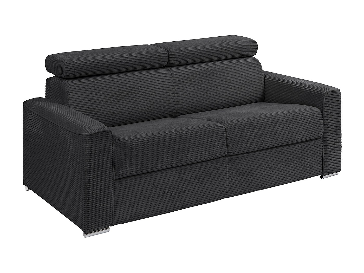 Divano letto a ribalta in Velluto a coste Grigio Posto letto 140 cm Sp ...