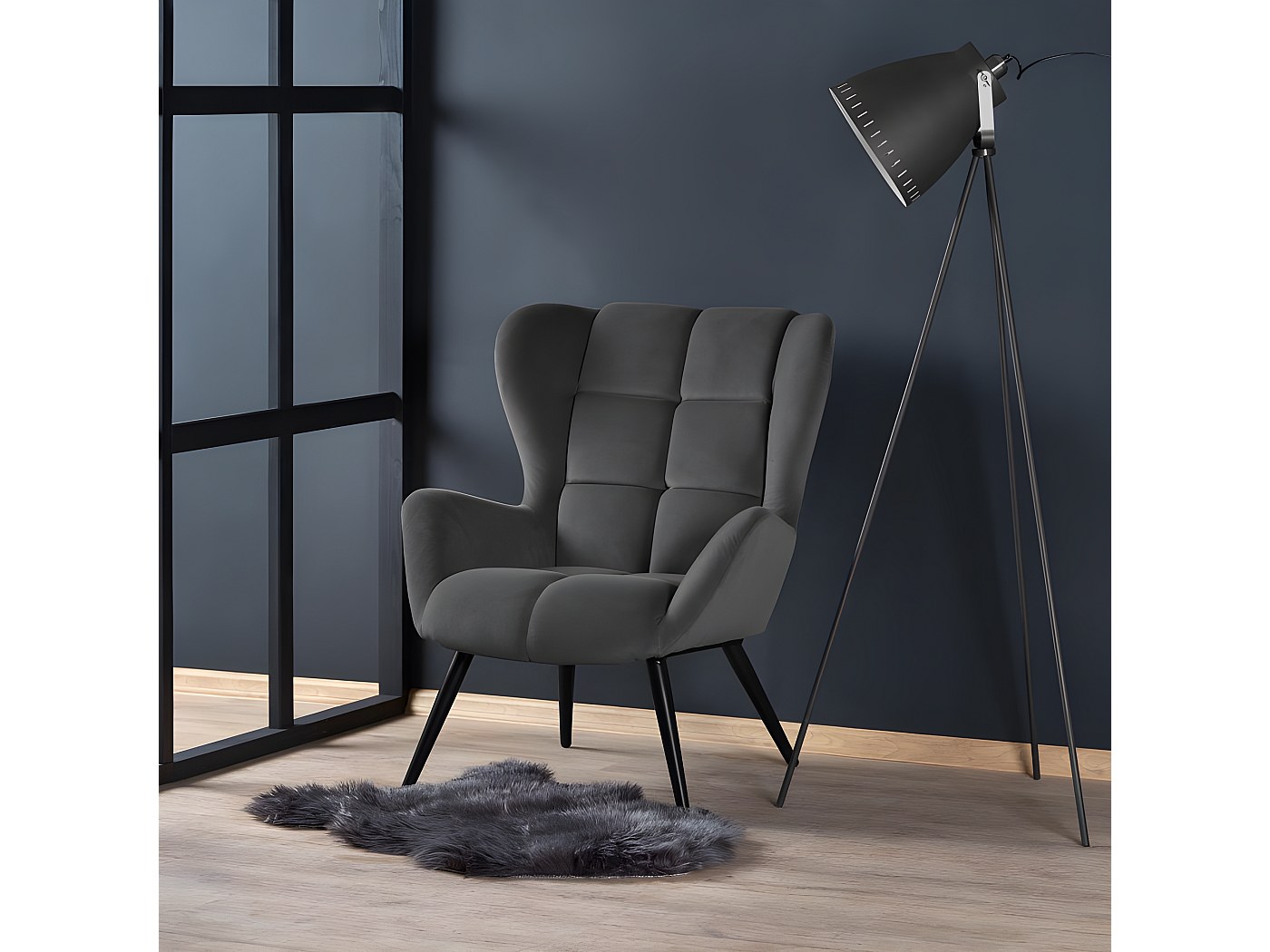 Fauteuil en tissu 75 x 86 x 91 cm - Gris
