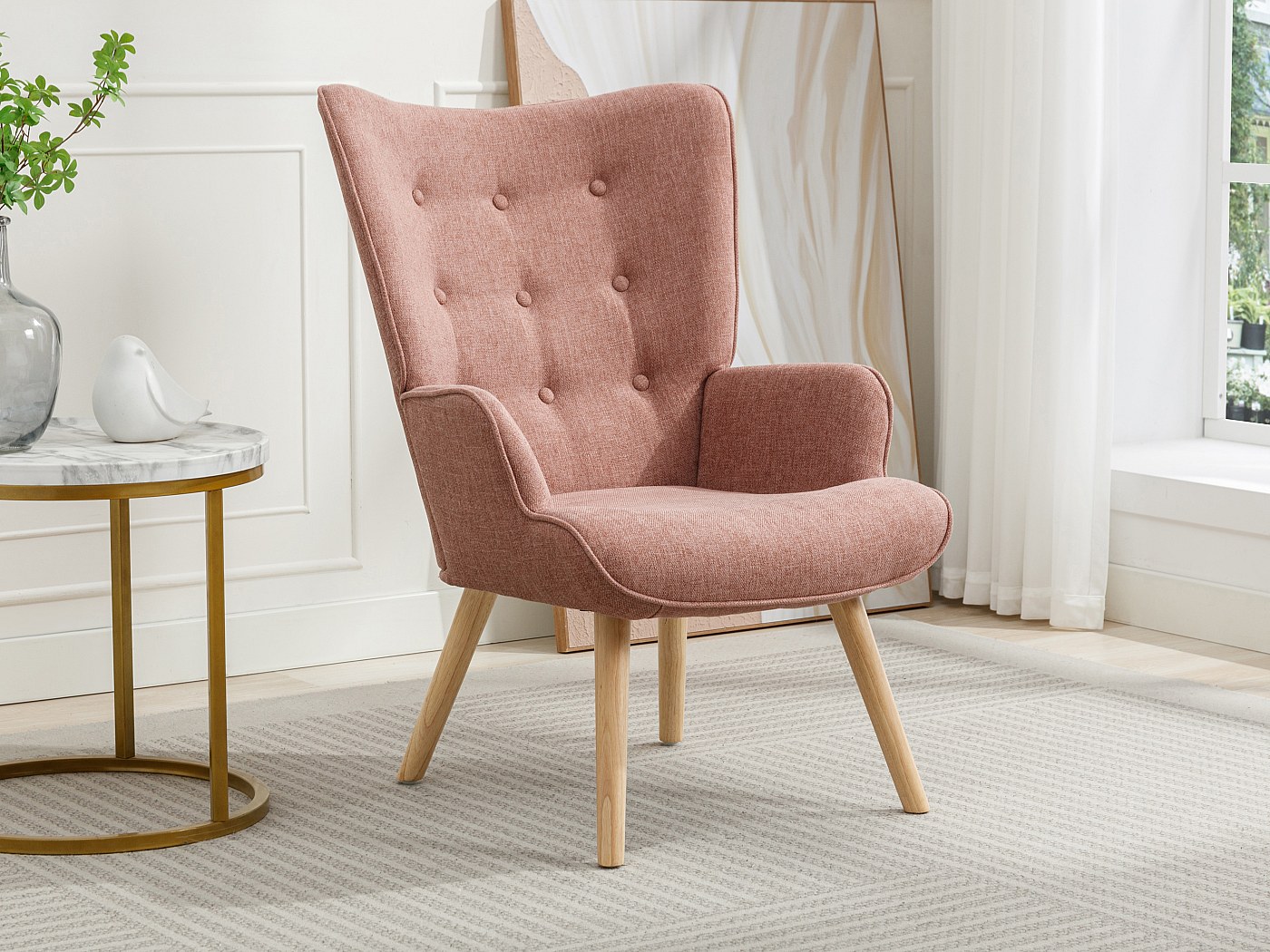 Sessel - Stoff - Rosa - VATELY jetzt günstig und bequem online kaufen