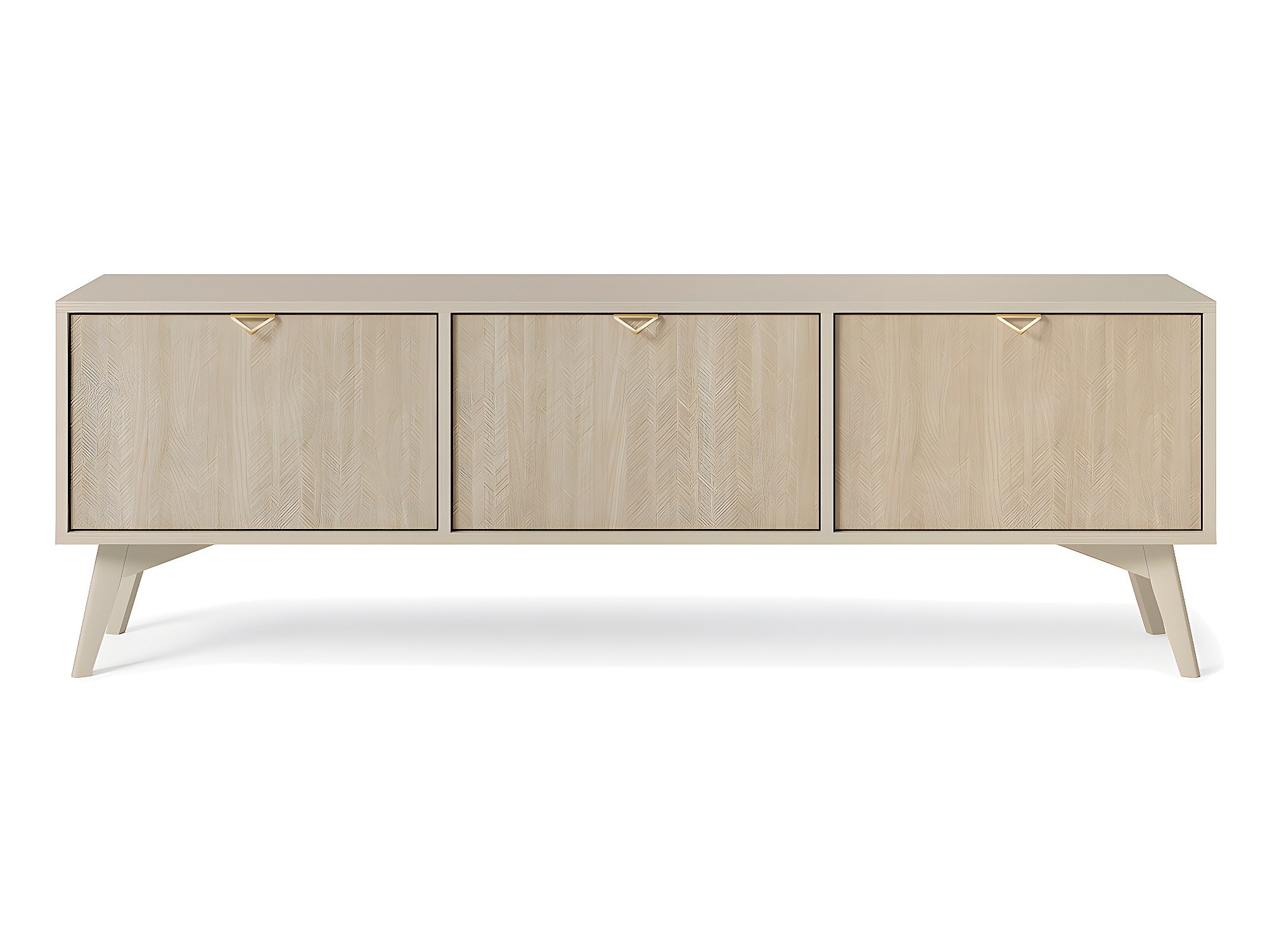 Meuble TV 3 portes Scandi Beige et Bois