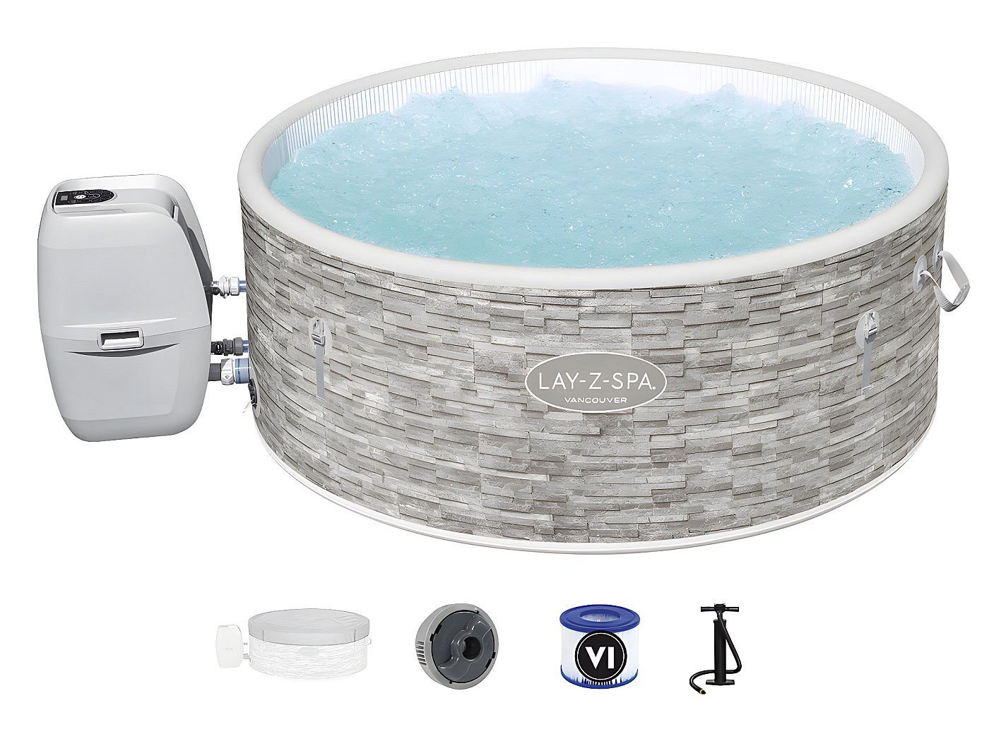 Spa gonflable Lay-Z-Spa Vancouver rond Airjet Plus 3/5 places - Bestway