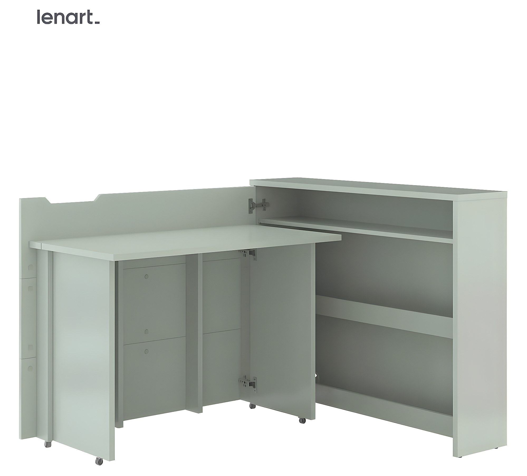 Lenart Uitschuifbaar bureau met opbergruimte WORK CONCEPT CW01 L Links ...