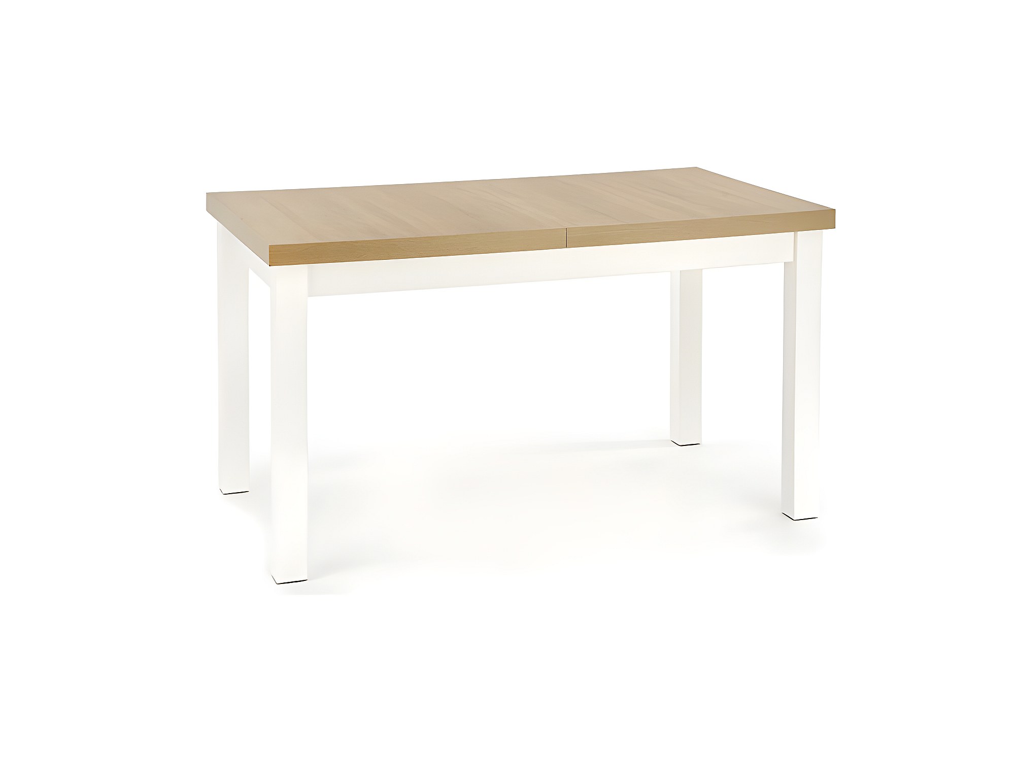 Table rectangulaire extensible 140-220cm style chêne et pieds blancs ...
