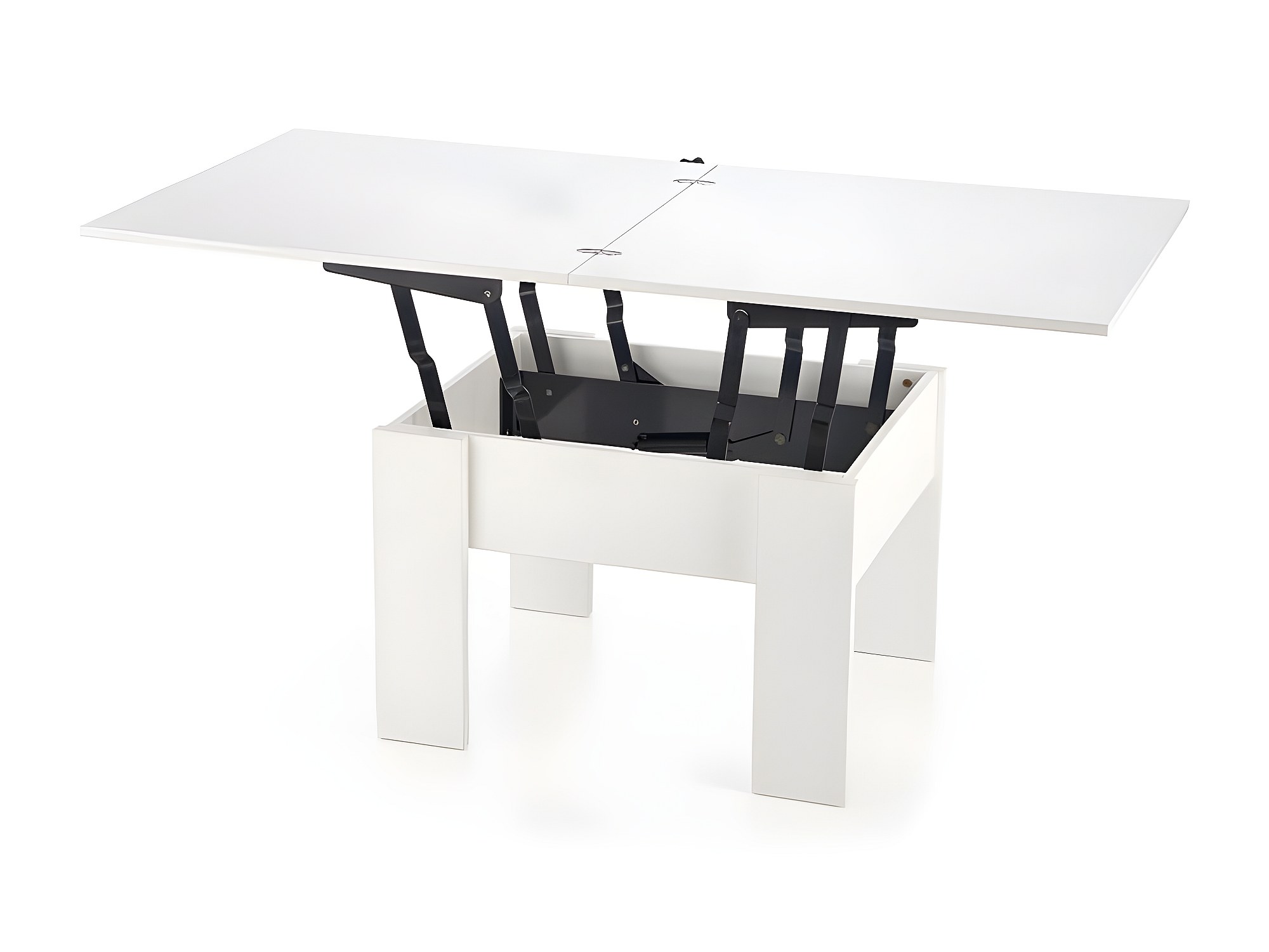 Table basse extensible et relevable blanche 80x80cm Wink