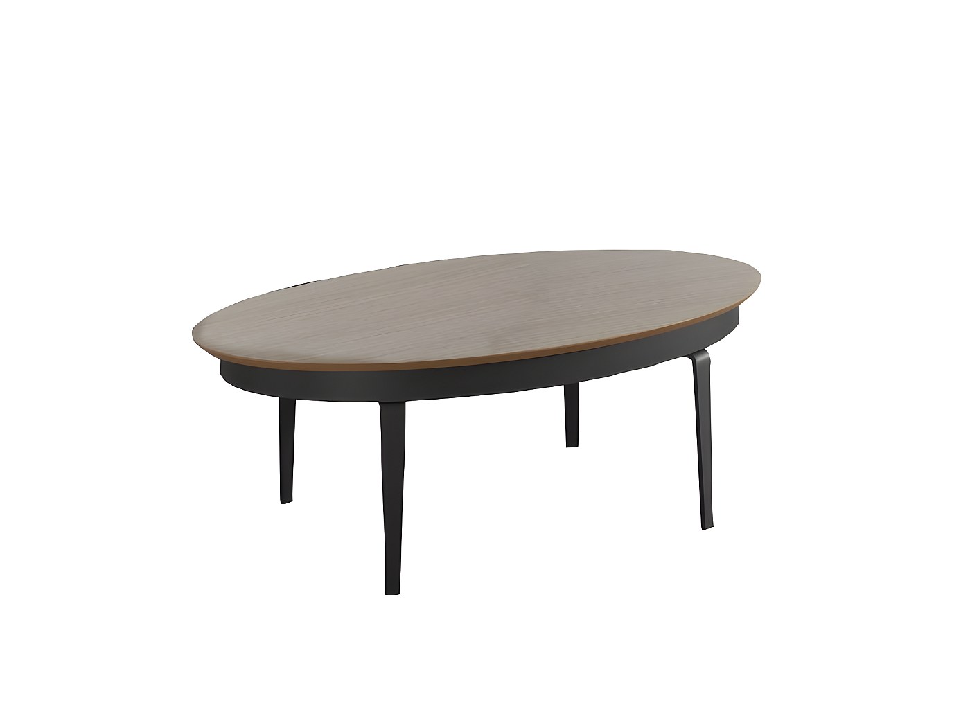 Table basse relevable ovale SWING 115x65cm chêne pied métal noir