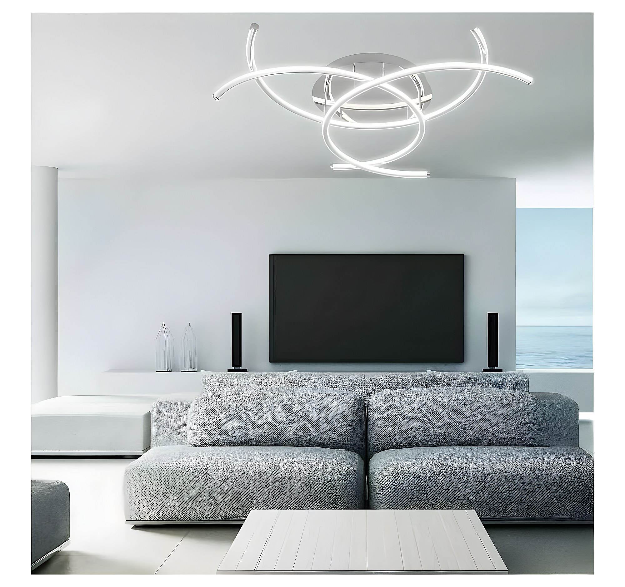 Plafon Led Modelo Barano Cromo De 65 W Luz Neutra