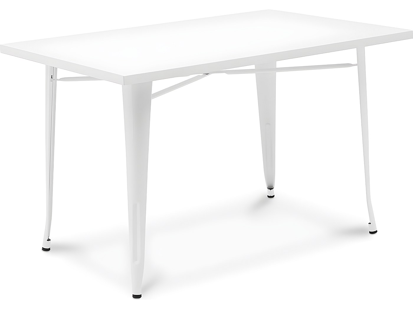 Table à manger rectangulaire - Design industriel - Métal blanc - Ashi Blanc
