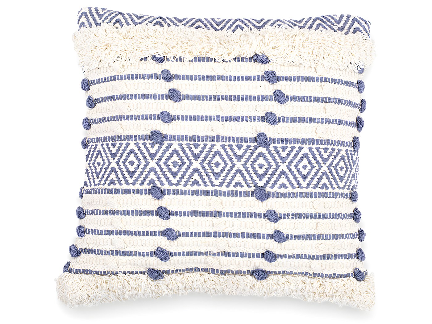 Coussin de style boho Bali - Housse et Rembourrage inclus - Lana Bleu