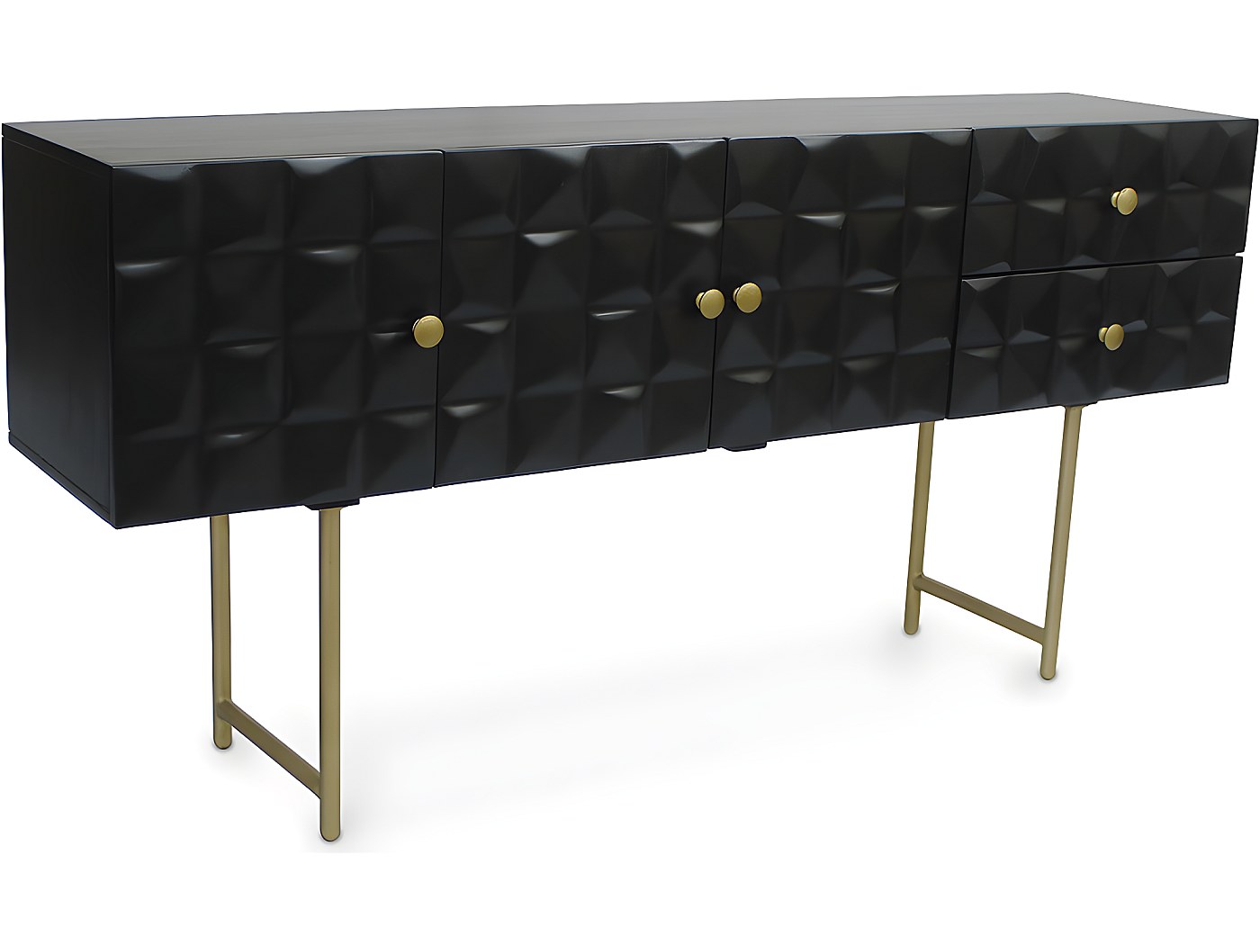 Consola de Madera - Aparador de Diseño Vintage - Negro - Huisu