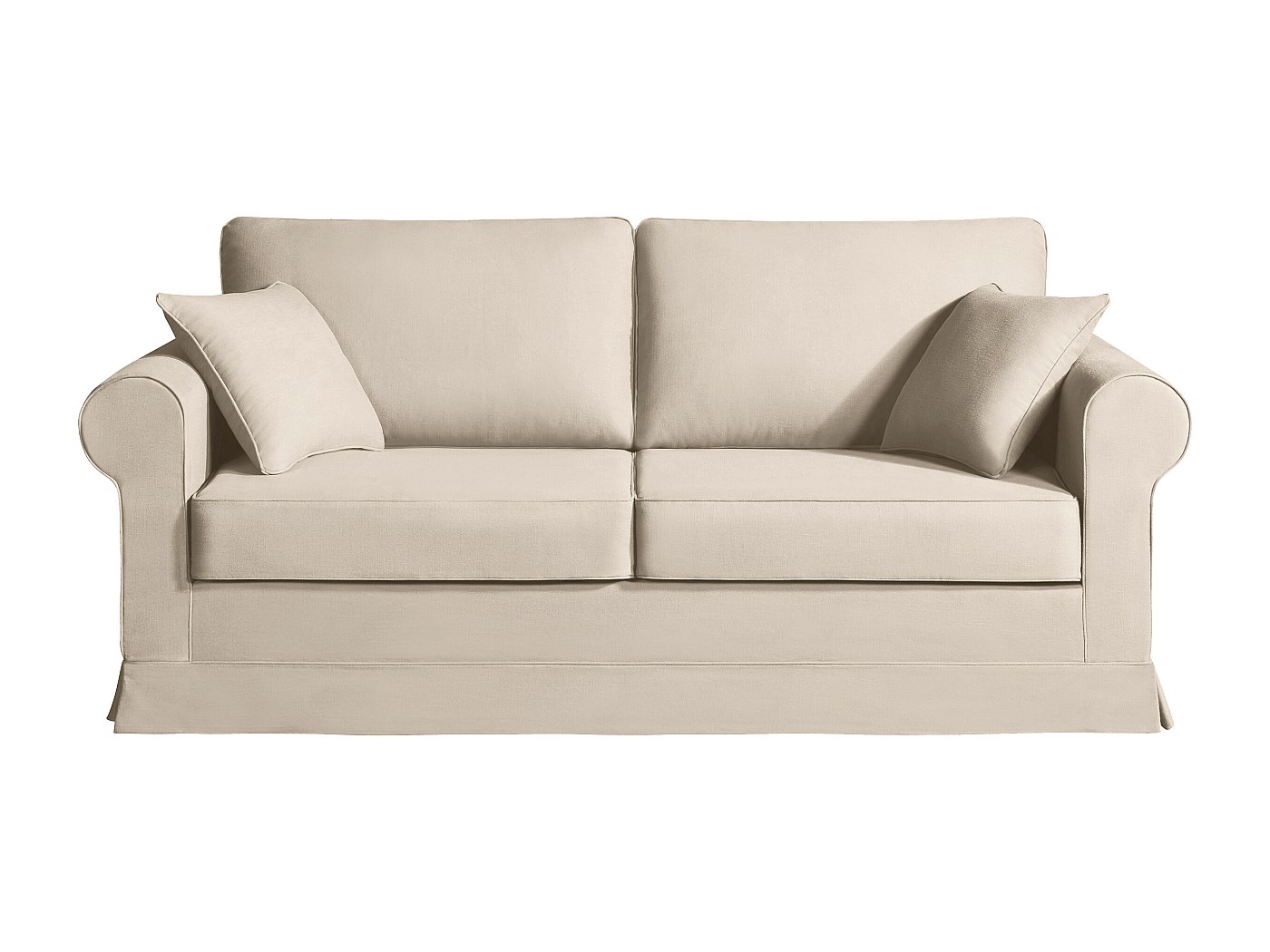 Convertible 14 cm HR 35kg/m³ canapé 3 pl COLME 200 cm tissu Tradition Beige