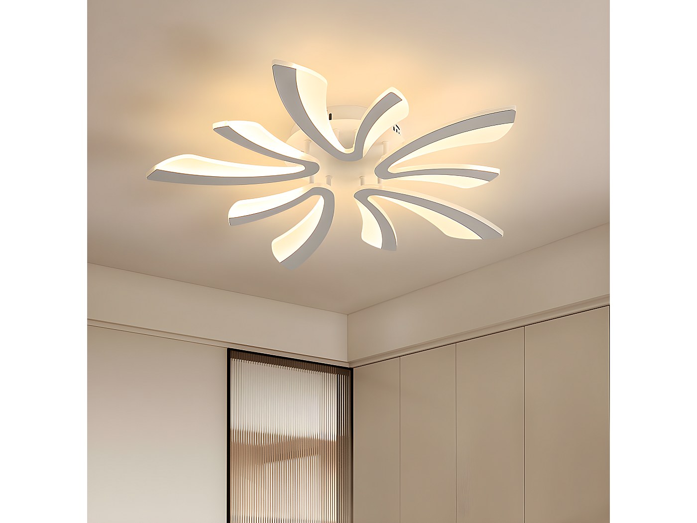Luz de techo LED moderna V - blanco - 72*72*10cm - 50W - 3500K Aluminio