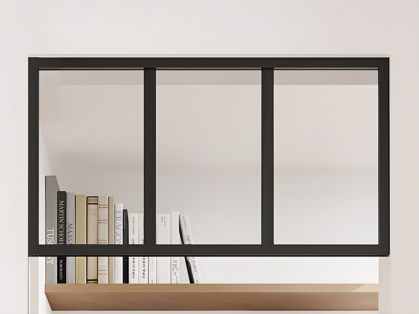 Imposte atelier en aluminium thermolaqué - L73 x H40 cm - Noir - BAYVIEW