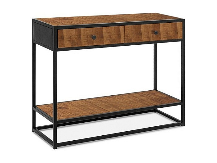 Console de salon avec tiroir style industriel en bois massif exotique ...